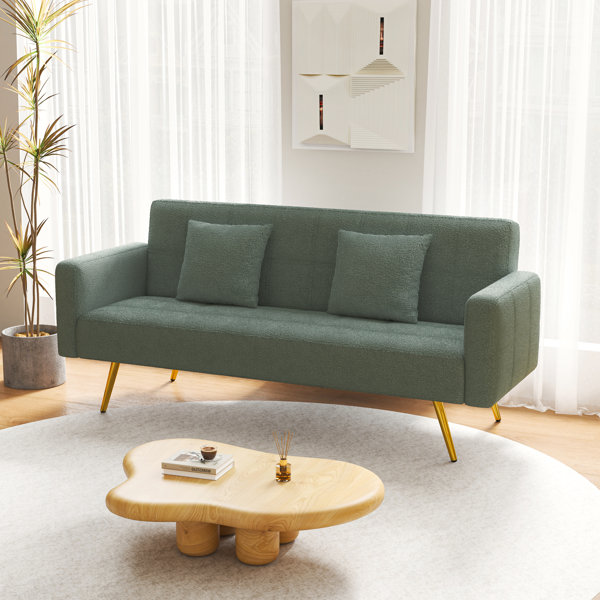 Mercer41 Timiah Twin 71.26'' Velvet Cushioned Convertible Sofa | Wayfair