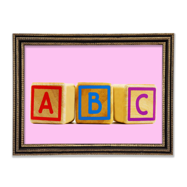 Ebern Designs Three Alphabet Blocks Pink - Print | Wayfair.co.uk