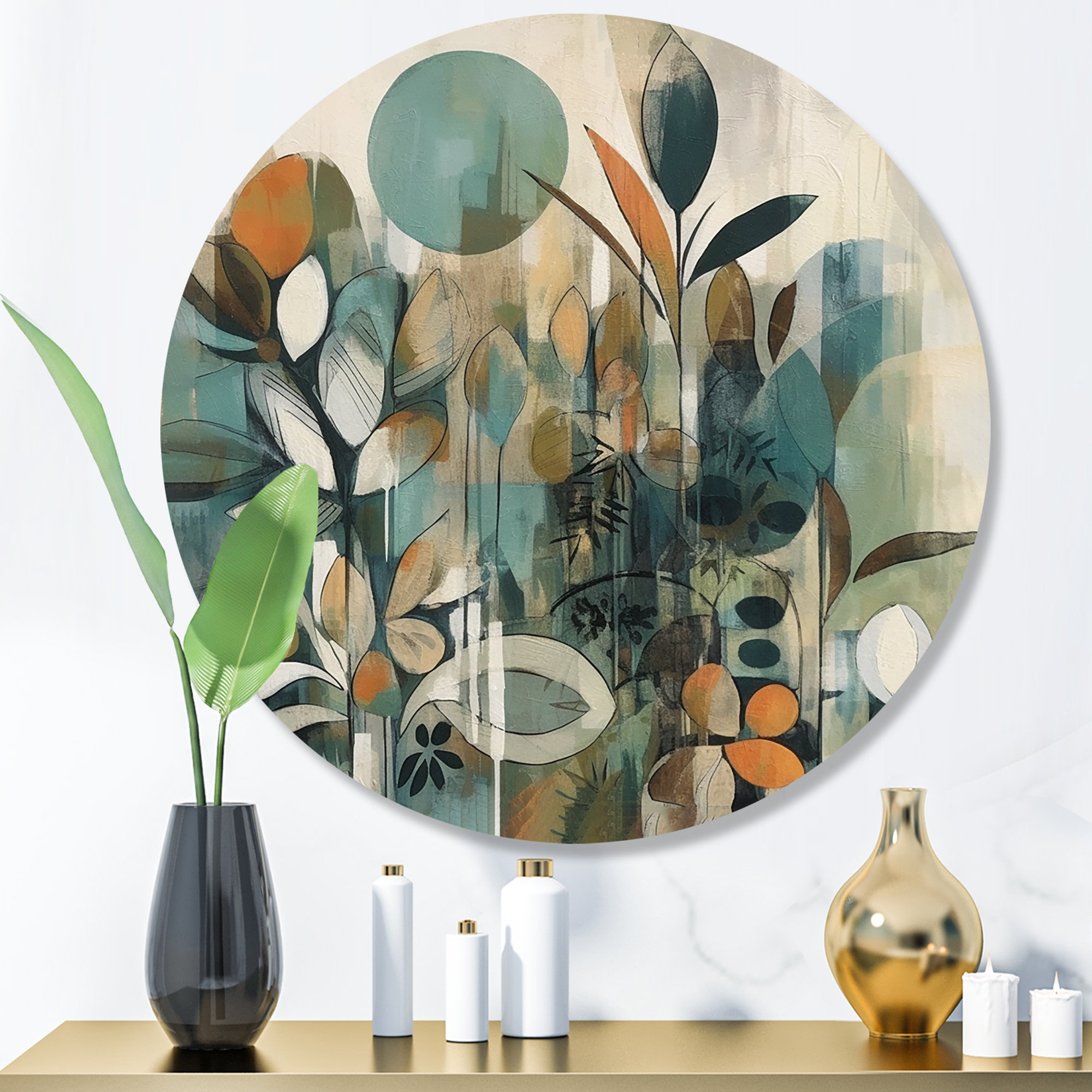 Red Barrel Studio® Fermont Orange And Green Abstract Bohemia III - Boho ...