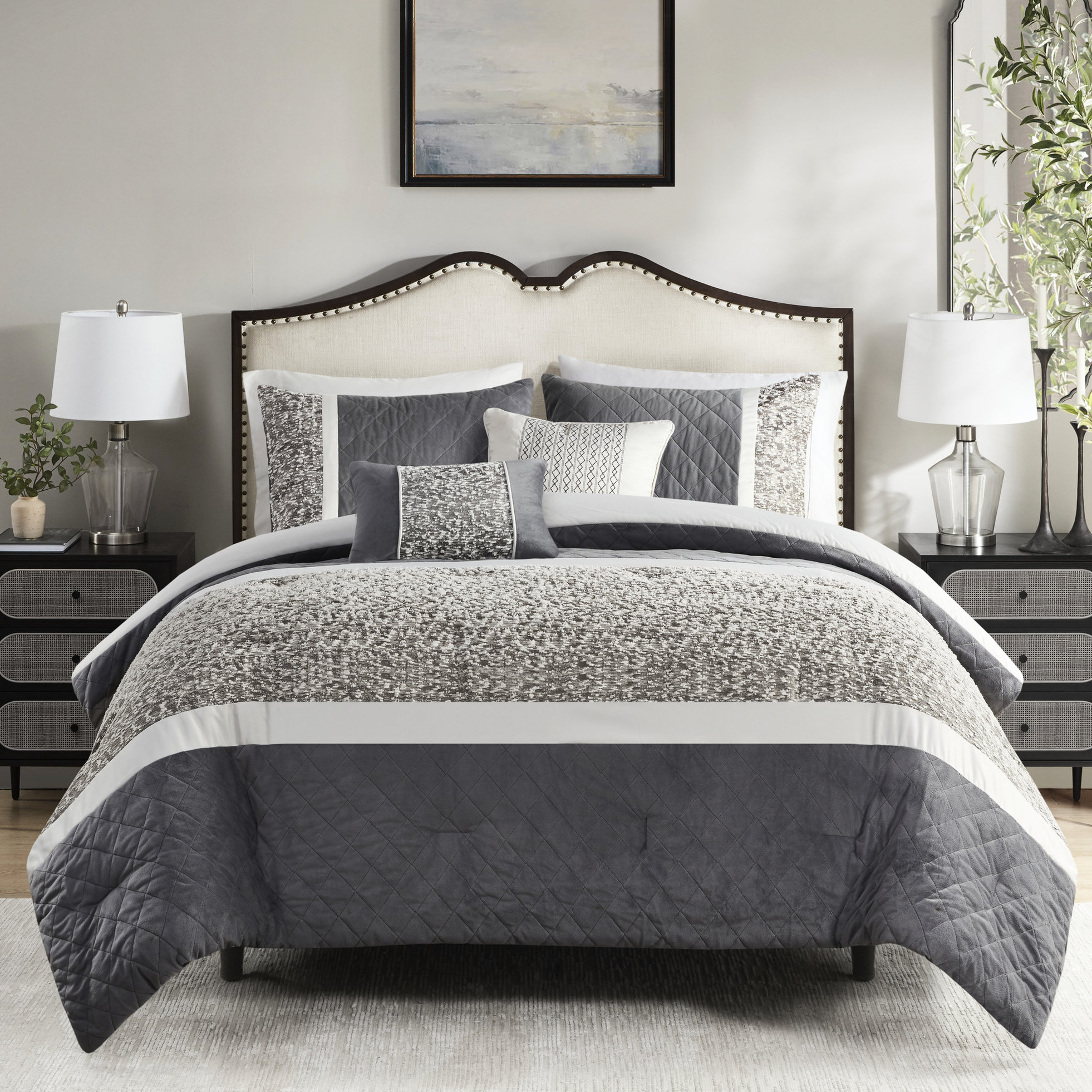 SnugglySolace King/ King 5 Comforter , Textured Stripes, , Throw ...
