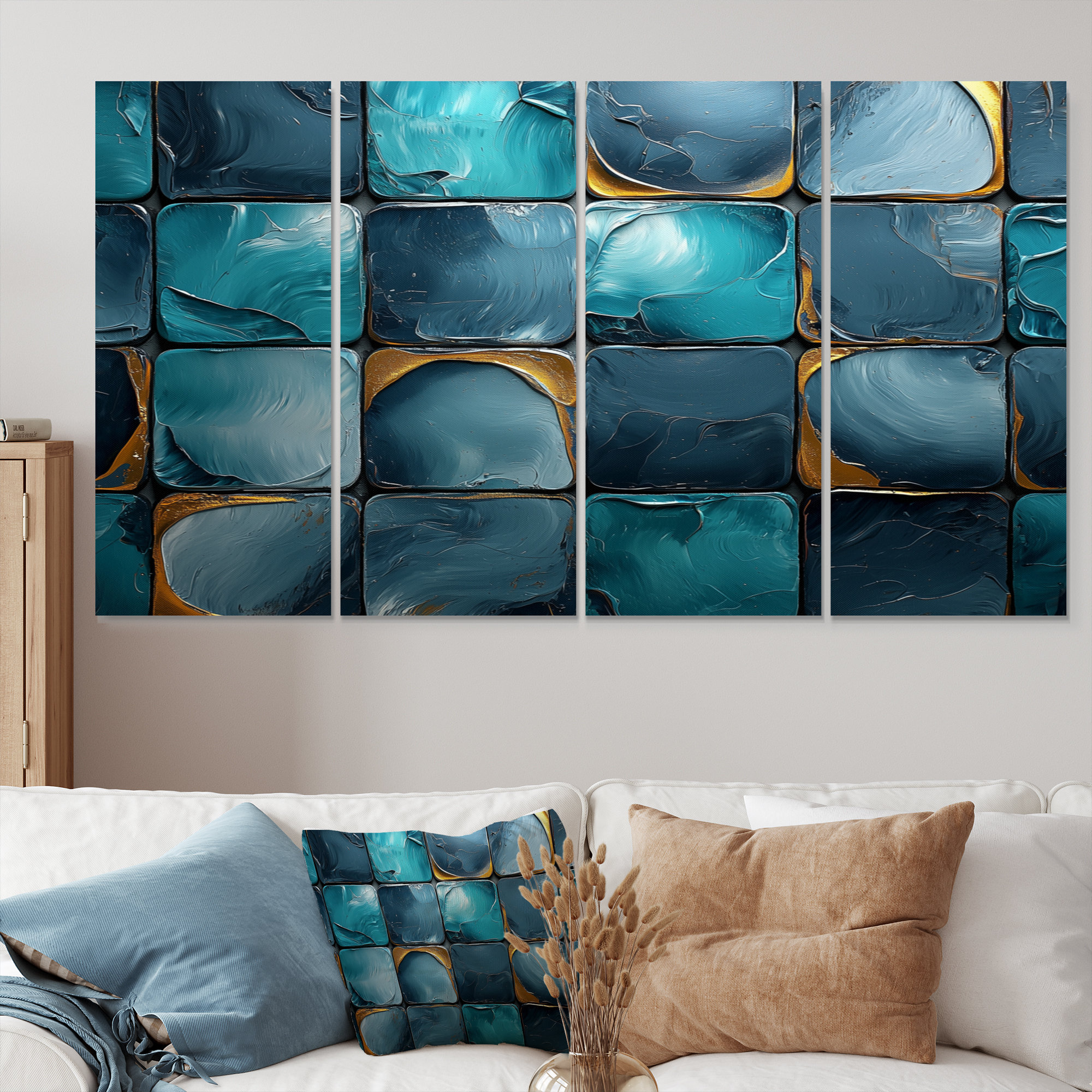 Wrought Studio™ Emerald And Blue Highland Tartan Tiles III - Boho Tiles ...