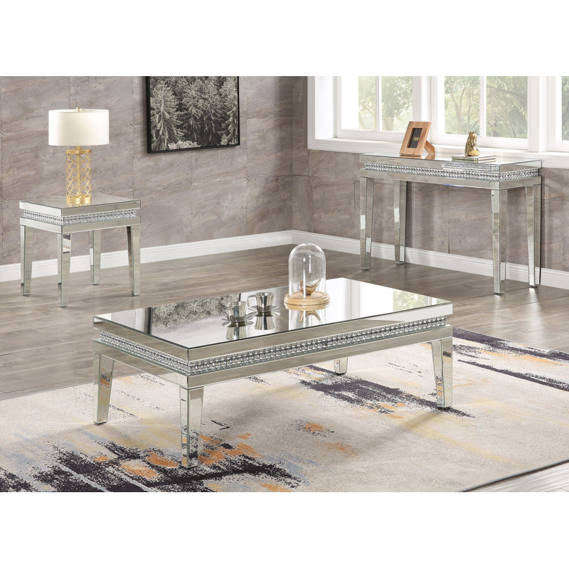 Mercer41 Hodor Rectangle Coffee Table in Mirrored | Wayfair