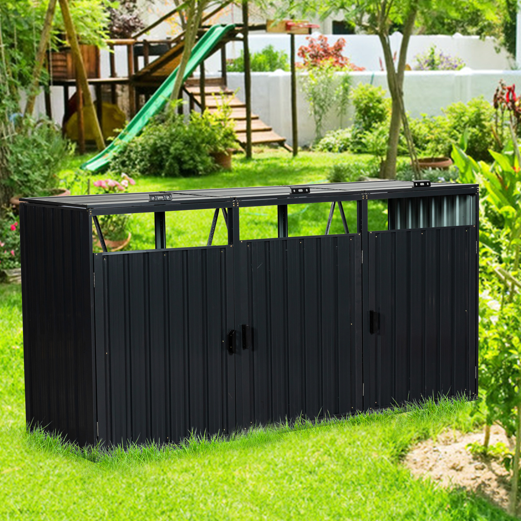Kivaritio Metal Garbage Storage House - , Easy To Put In And , 50.79 In ...