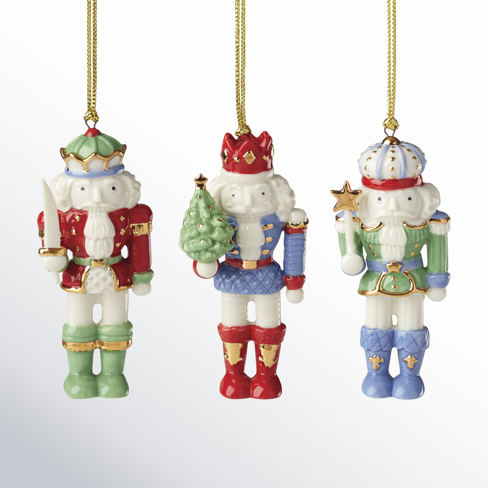 Lenox ORNAMENT BOXED SET Nutcracker 3-Piece Ornament Set & Reviews ...