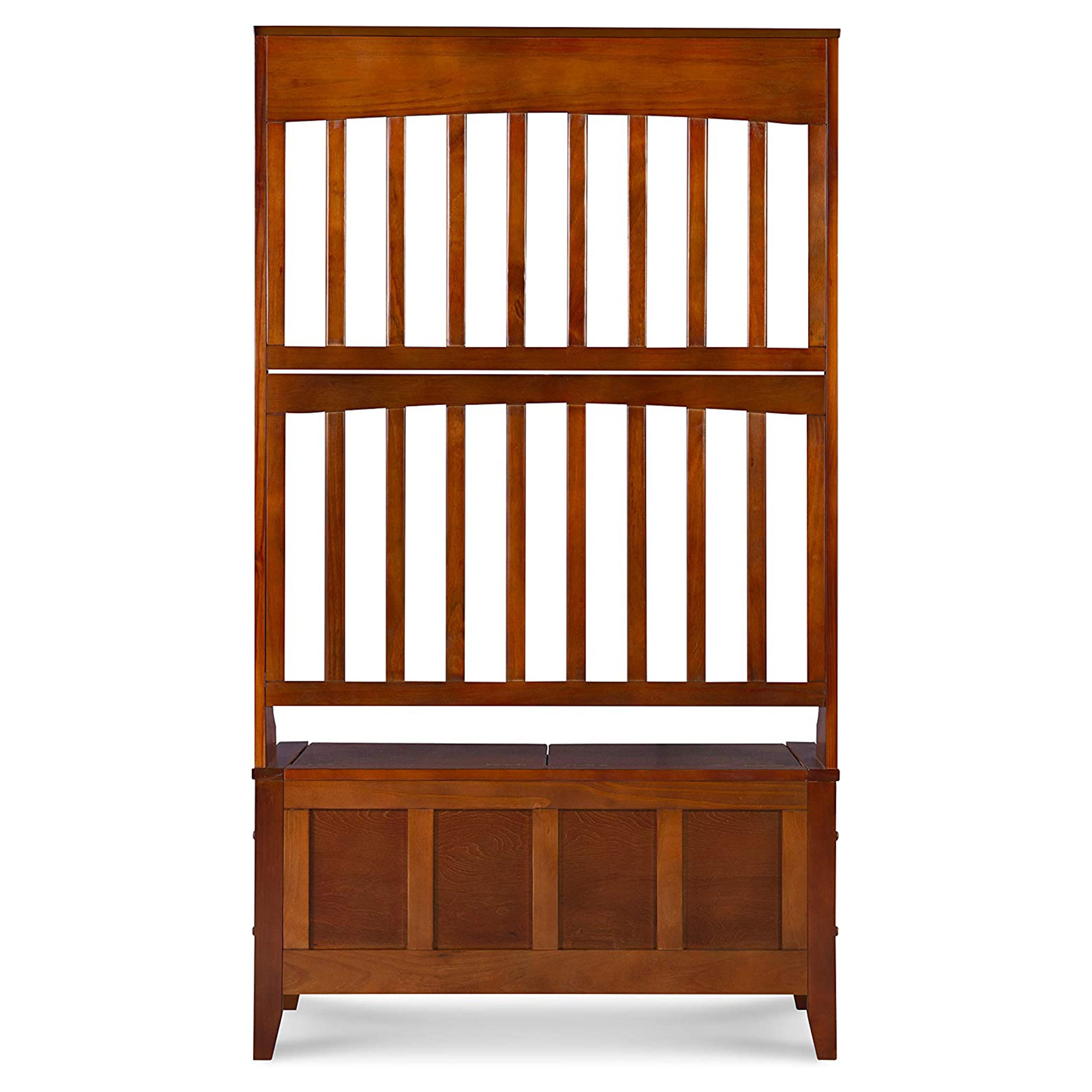 Charlton Home® Hunton Rubberwood Solid Wood Hall Tree with Bench ...