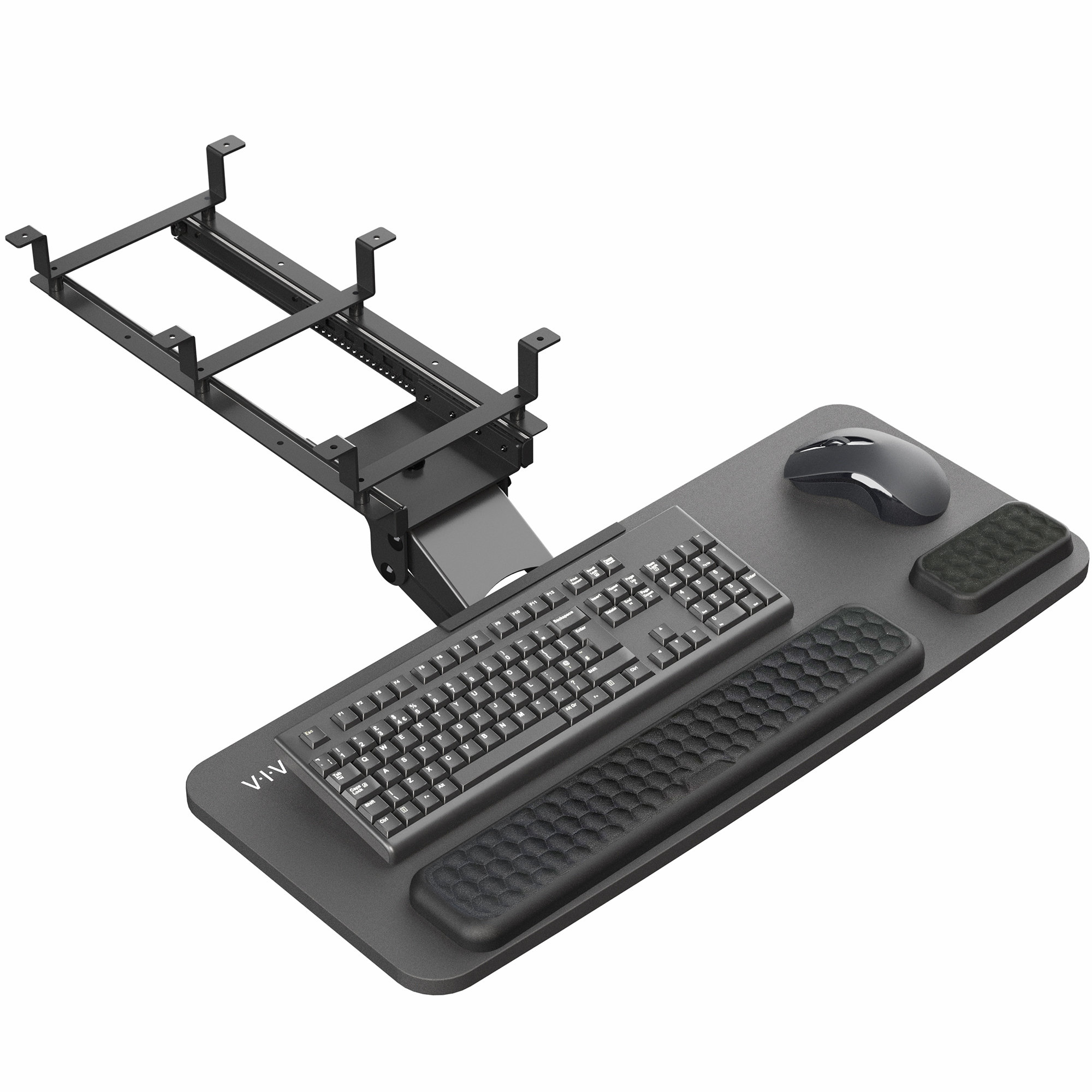 Vivo Black Premium Under Desk Computer Keyboard And Mouse Tray | Wayfair