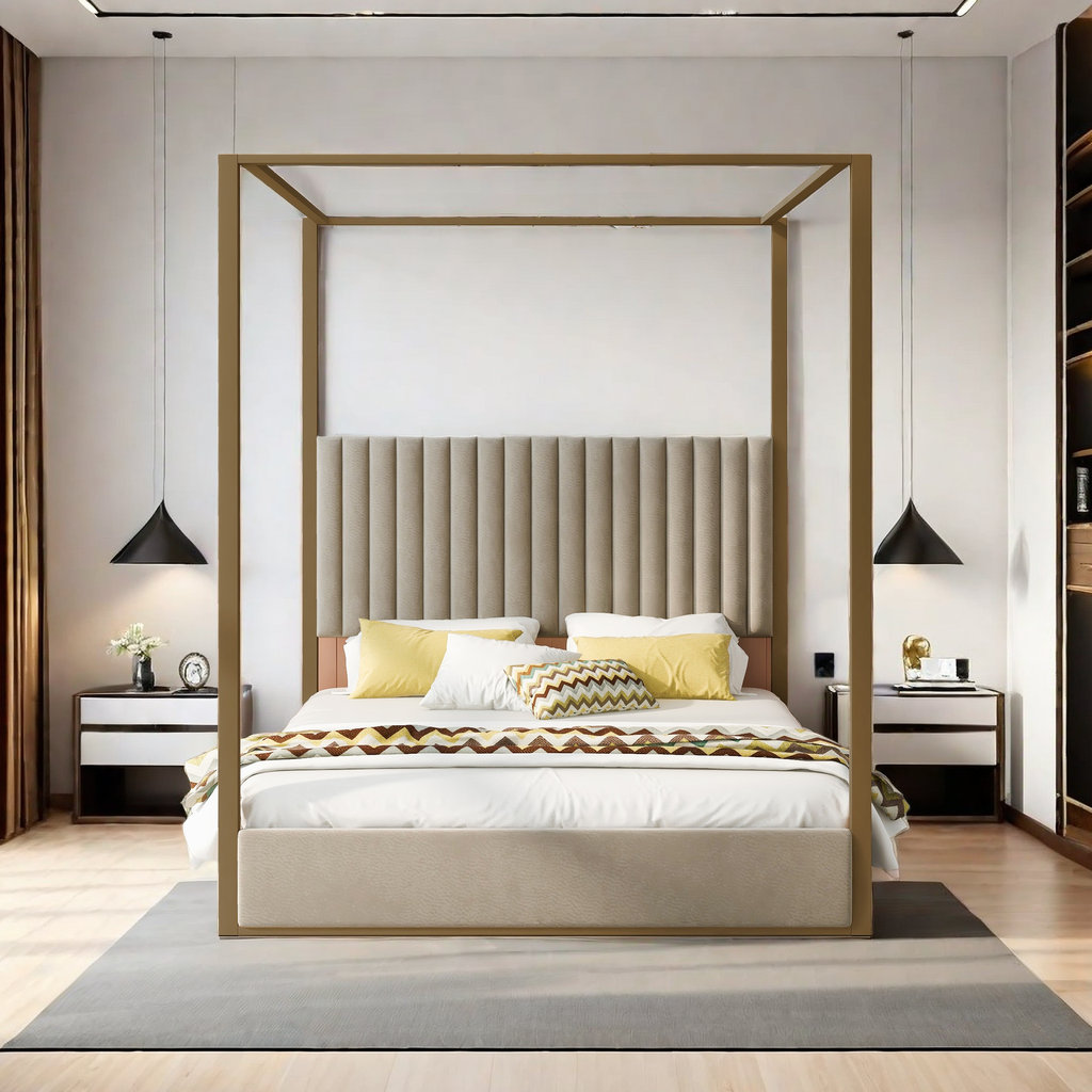 Mercer41 Wyndham Upholstered Canopy Bed & Reviews | Wayfair