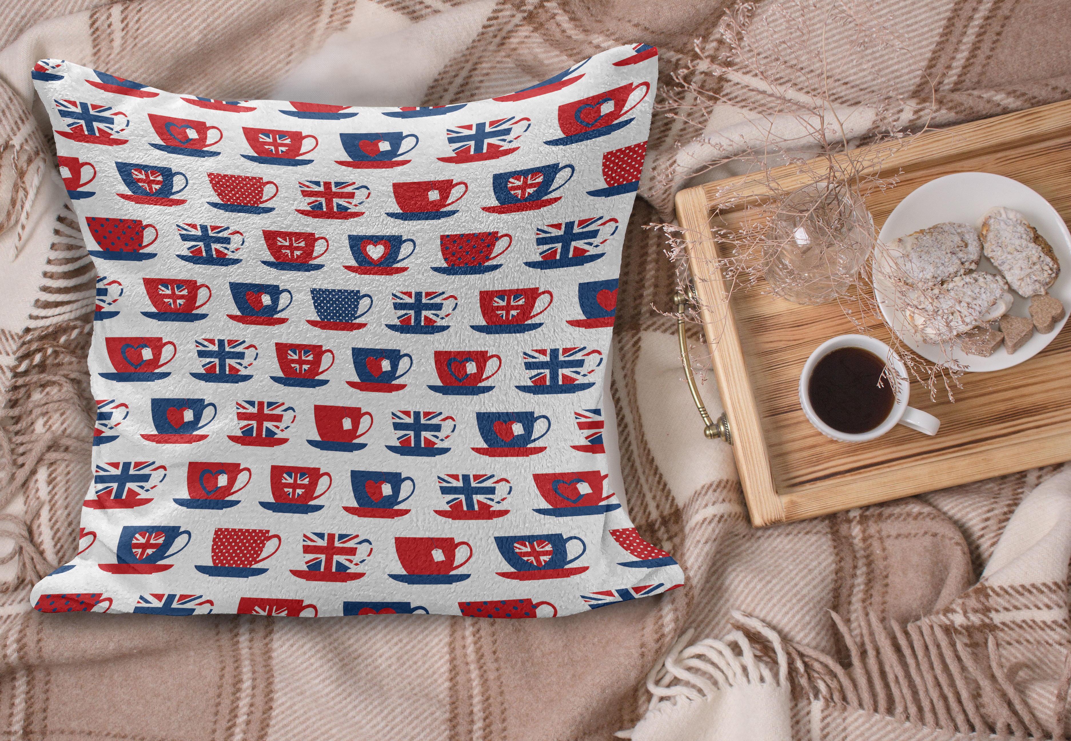 Ambesonne Tea Party Fluffy Throw Pillow Cushion Cover, Britain Themed ...