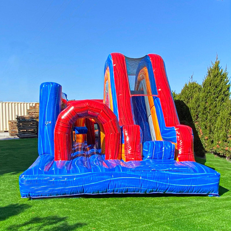XJUMP Obstacle Course Bounce House with Slide (with Blower) | Wayfair