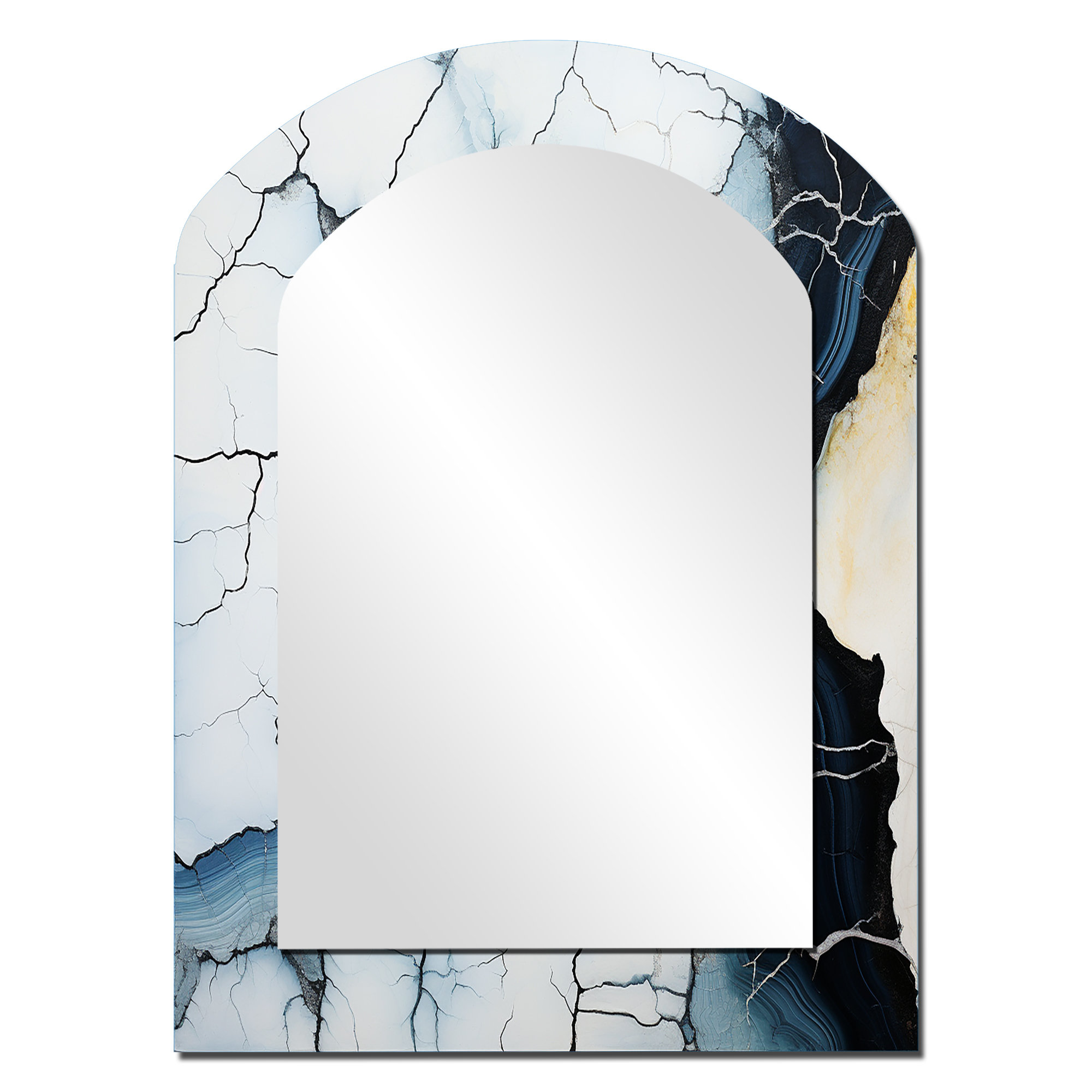 Ivy Bronx Blue Stone Geode Minimalism II - Black Arch Wall Mirror Decor ...