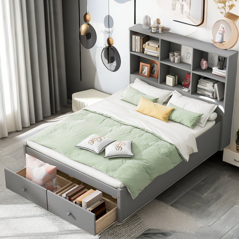 Latitude Run® Pilypas Bookcase Bed | Wayfair