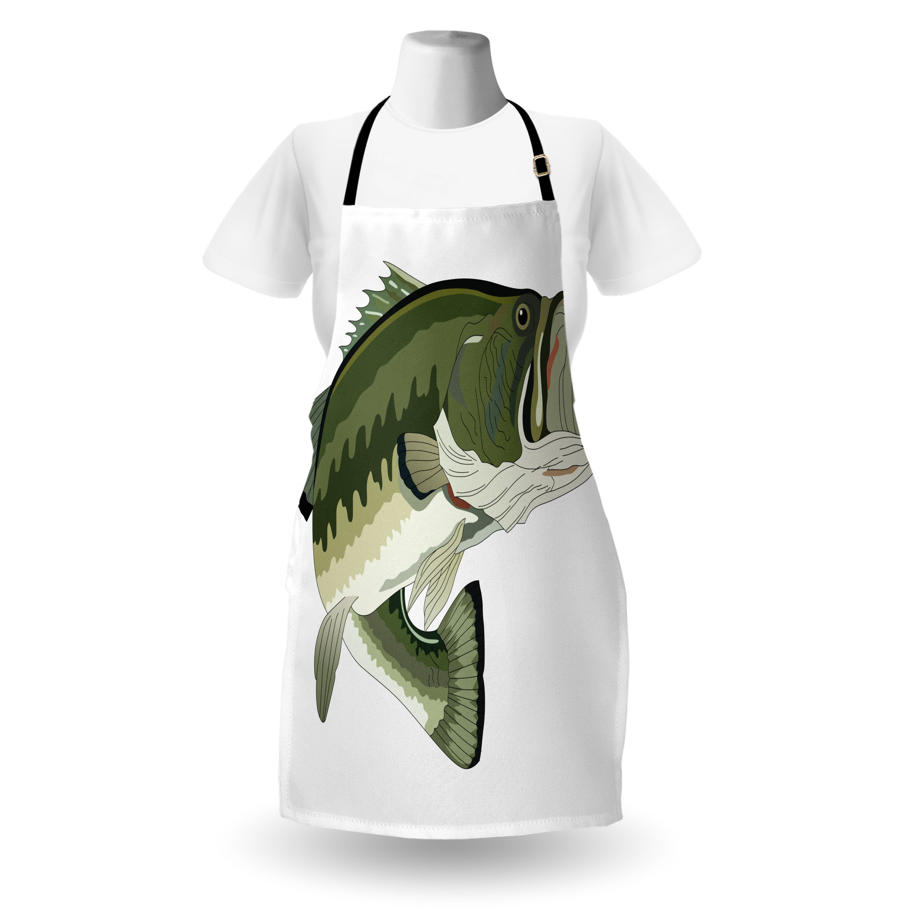East Urban Home Bass Fish Apron, Cooking Gardening, Adult Size, Ivory ...