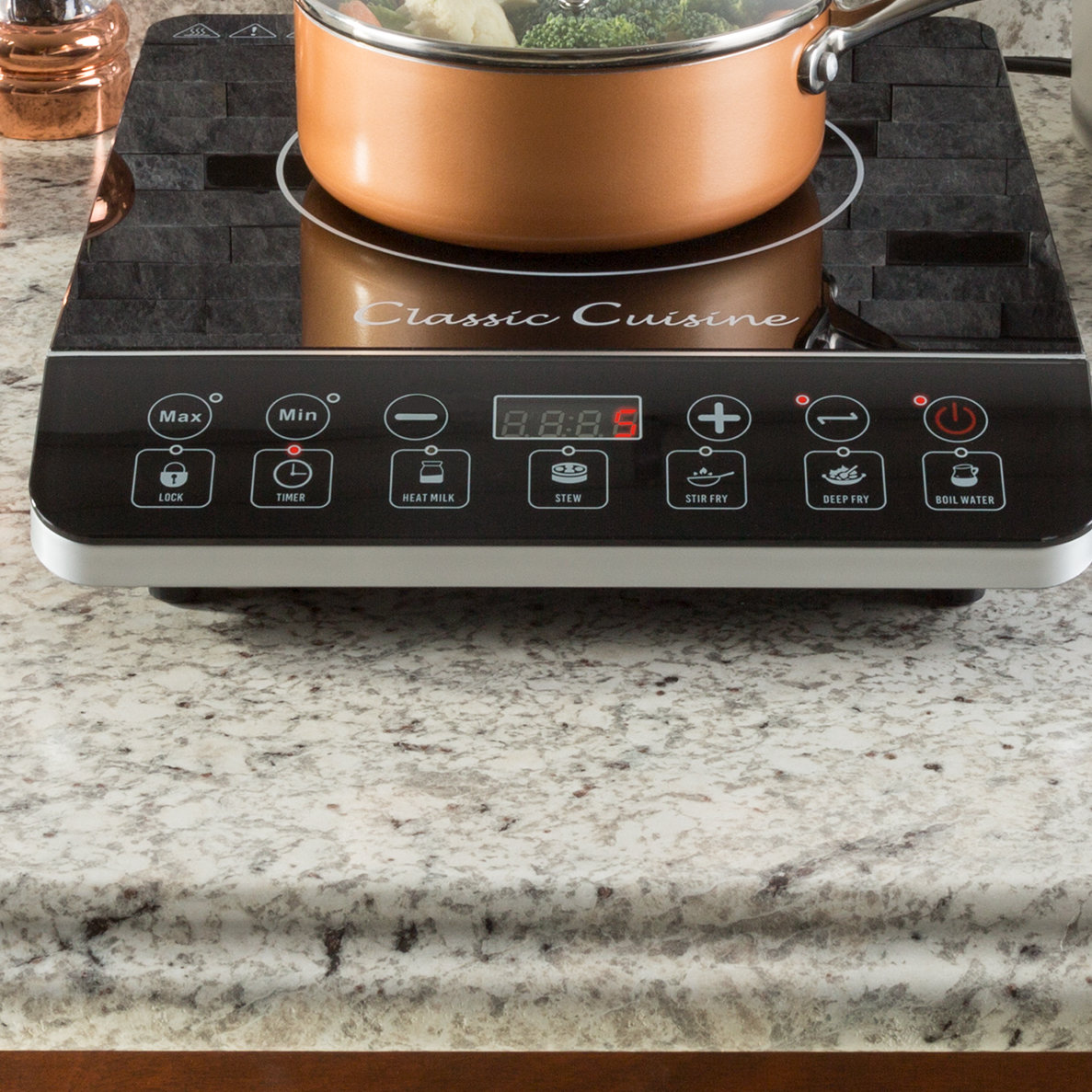 Classic Cuisine Induction Cooktop - Multifunctional 1800W Electric ...
