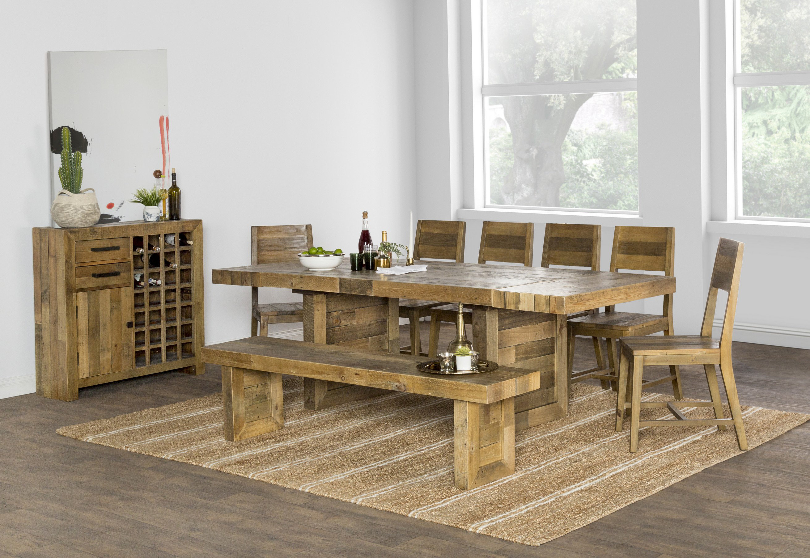 Millwood Pines Lafond 8 Piece Solid Wood Dining Set & Reviews | Wayfair