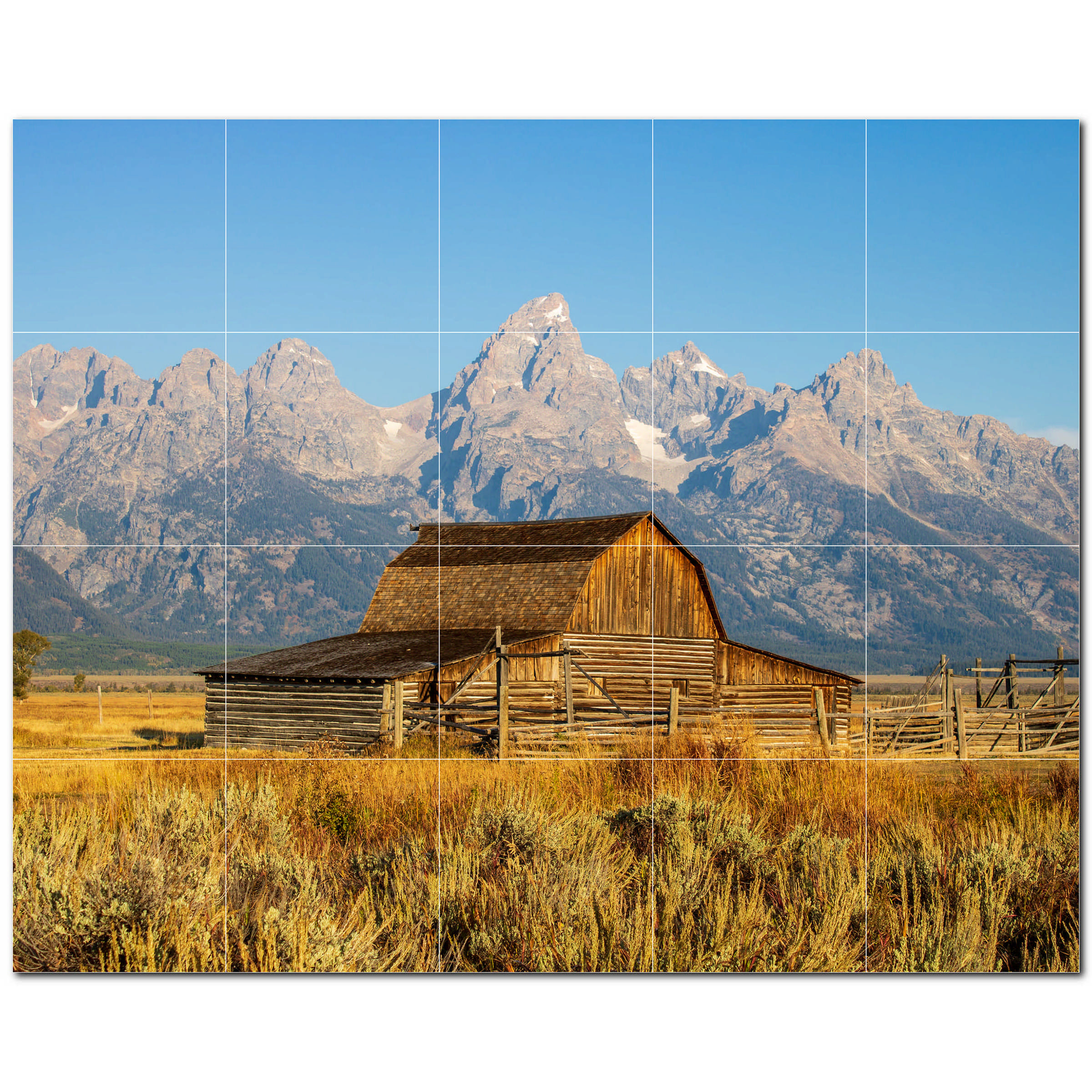 Picture-Tiles.com 30" x 24" Ceramic Mountains Photo Decorative Mural ...