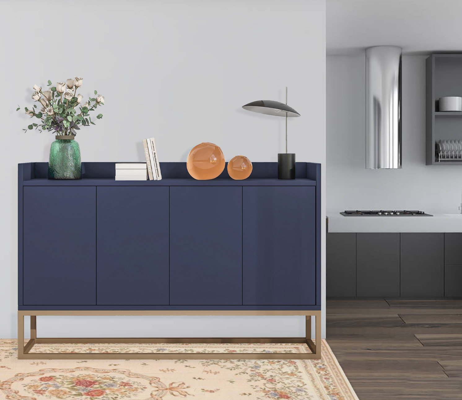 Mercer41 Fermont 47.2'' Sideboard With Open Countertop And Adjustable ...