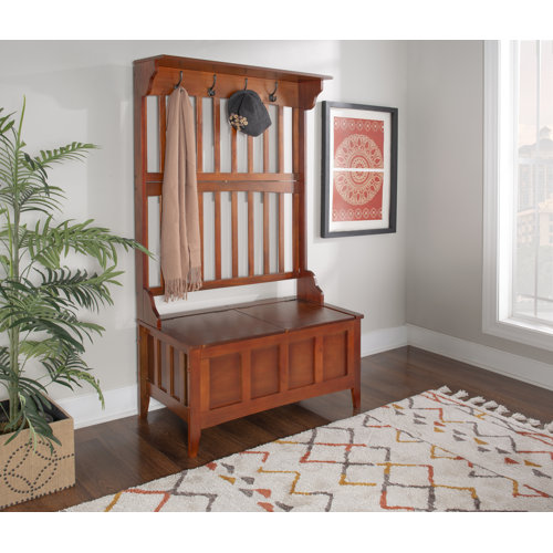 Charlton Home® Hunton Hall Tree 36'' Wide with Bench & Reviews | Wayfair