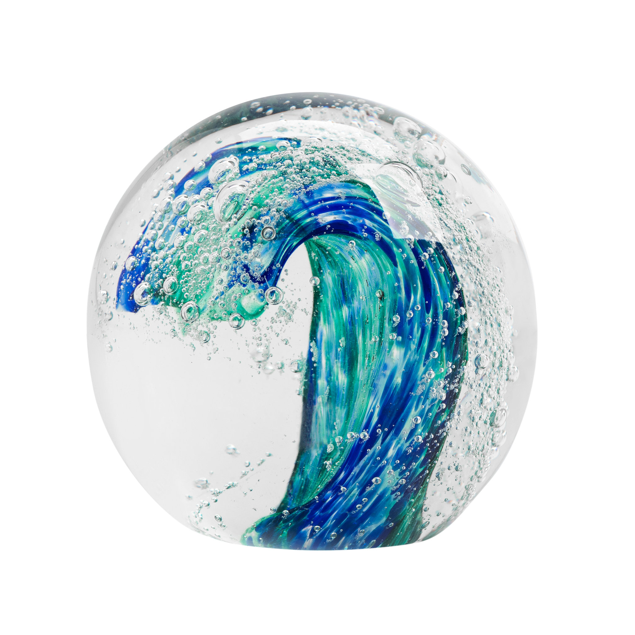 Highland Dunes Kisor Ocean Wave Themed Paperweight Decorative Orb | Wayfair