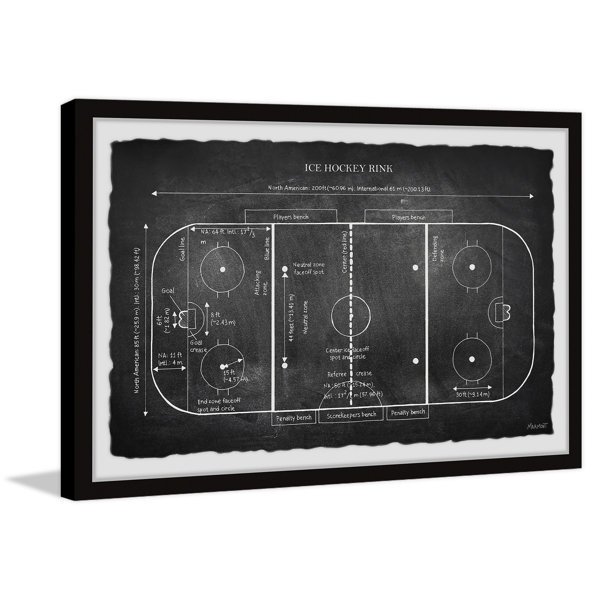 Isabelle & Max™ Hockey Rink Blueprint II Framed On Paper Print ...