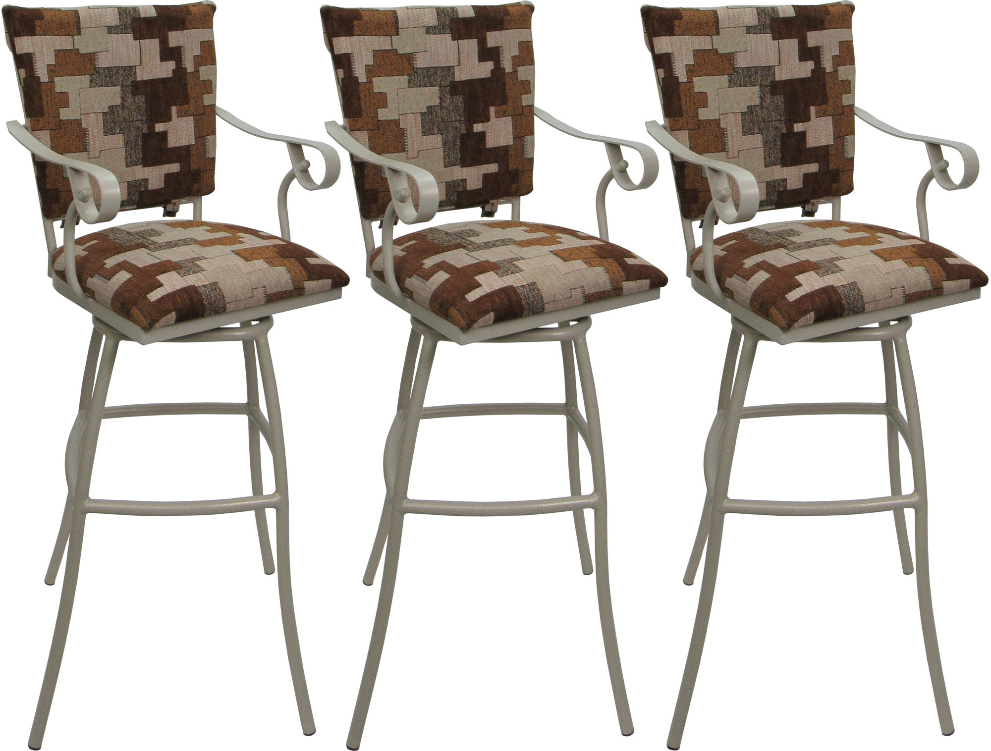 Red Barrel Studio® Set Of 3 Outdoor Indoor Counter Stools - Padded Back ...