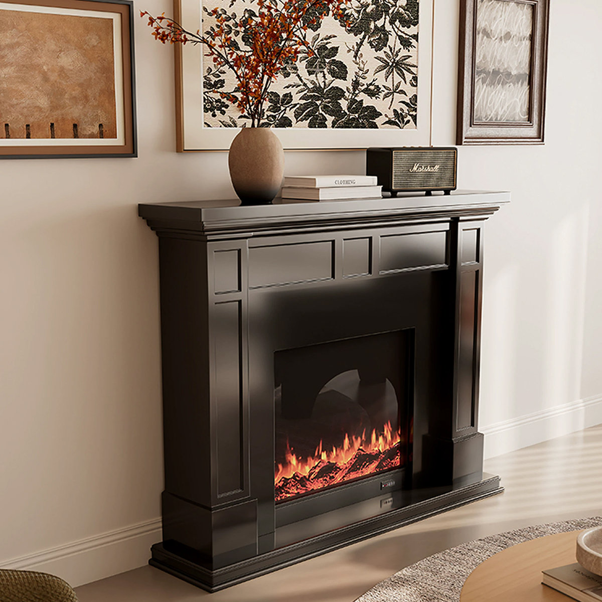 Wildon Home® Solid + Manufactured Wood Freestanding Fireplace - Wayfair ...