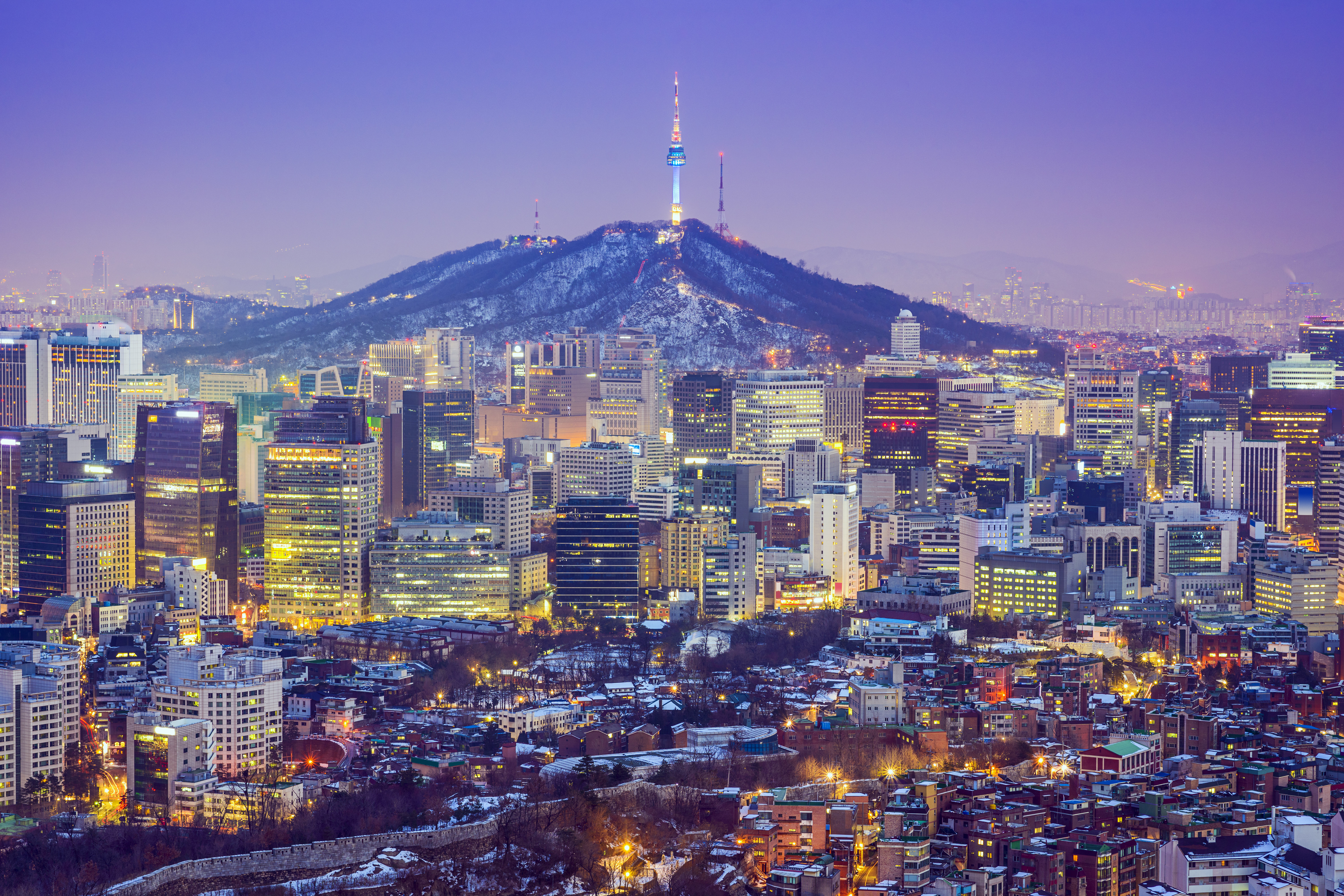 17 Stories Seoul, Skyline by Seanpavonephoto - Wrapped Canvas ...