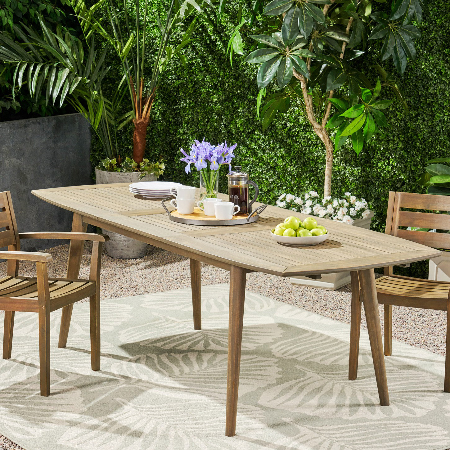 Corrigan Studio Outdoor Expandable Dining Table, Living Room Table ...