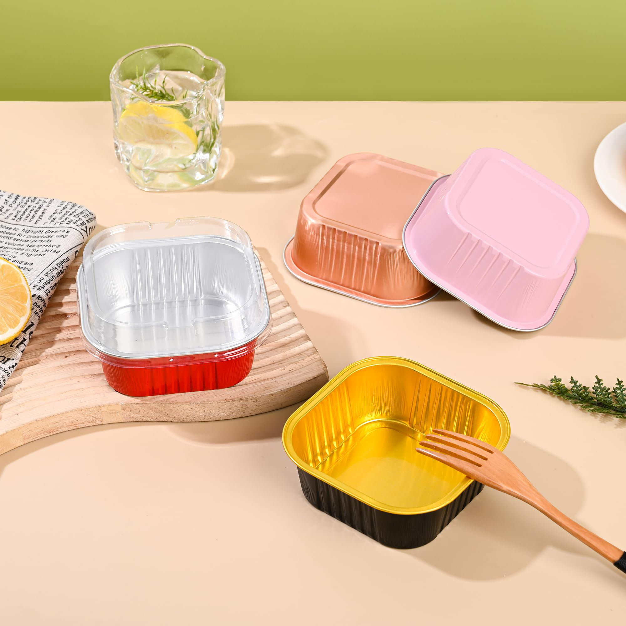 JIEKUOZONGZHUAN 40-Piece Mini Cake Pan Set, Large Disposable Cupcake ...