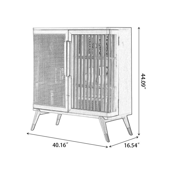 George Oliver Retro Walnut Solid Wood Sideboard | Wayfair