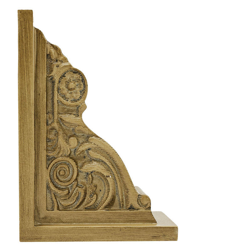 Charlton Home® Set of 2 Carved Bookends Brown MDF | Wayfair