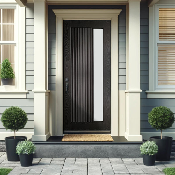 Calhome Modern Exterior Fiberglass Front Entry Door Slab with Designer ...