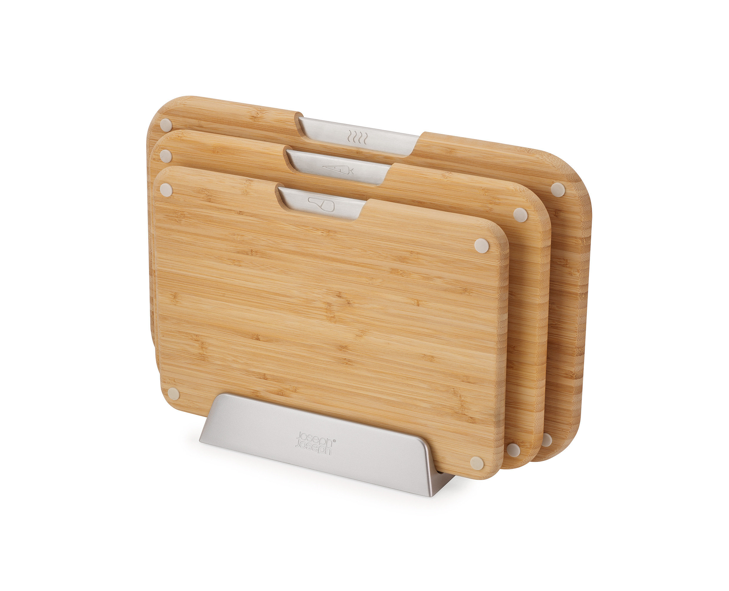 Joseph Joseph Nest Boards Bamboo 3-Piece Cutting Board Set with Stand ...