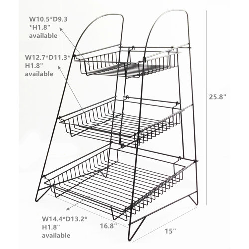 FixtureDisplays 3-Tier Wire Display Rack Bakery Snacks Confection Tray ...