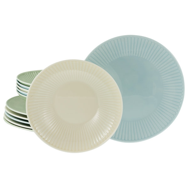 Creatable Valencia pastel, 12 piece dinnerware set for 6 people. Made ...
