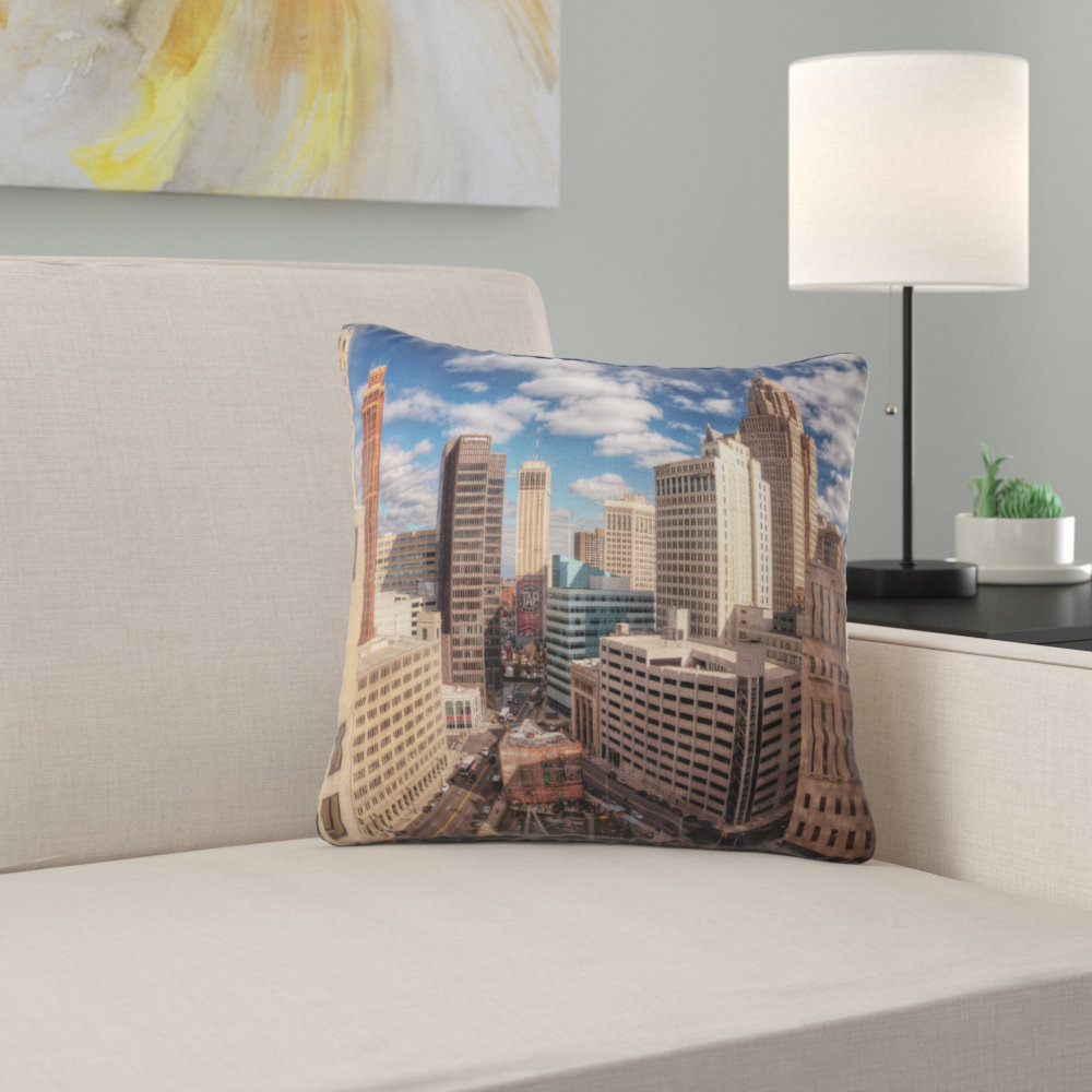 Design Art Amazing Urban City With Skyline Pillow | Wayfair