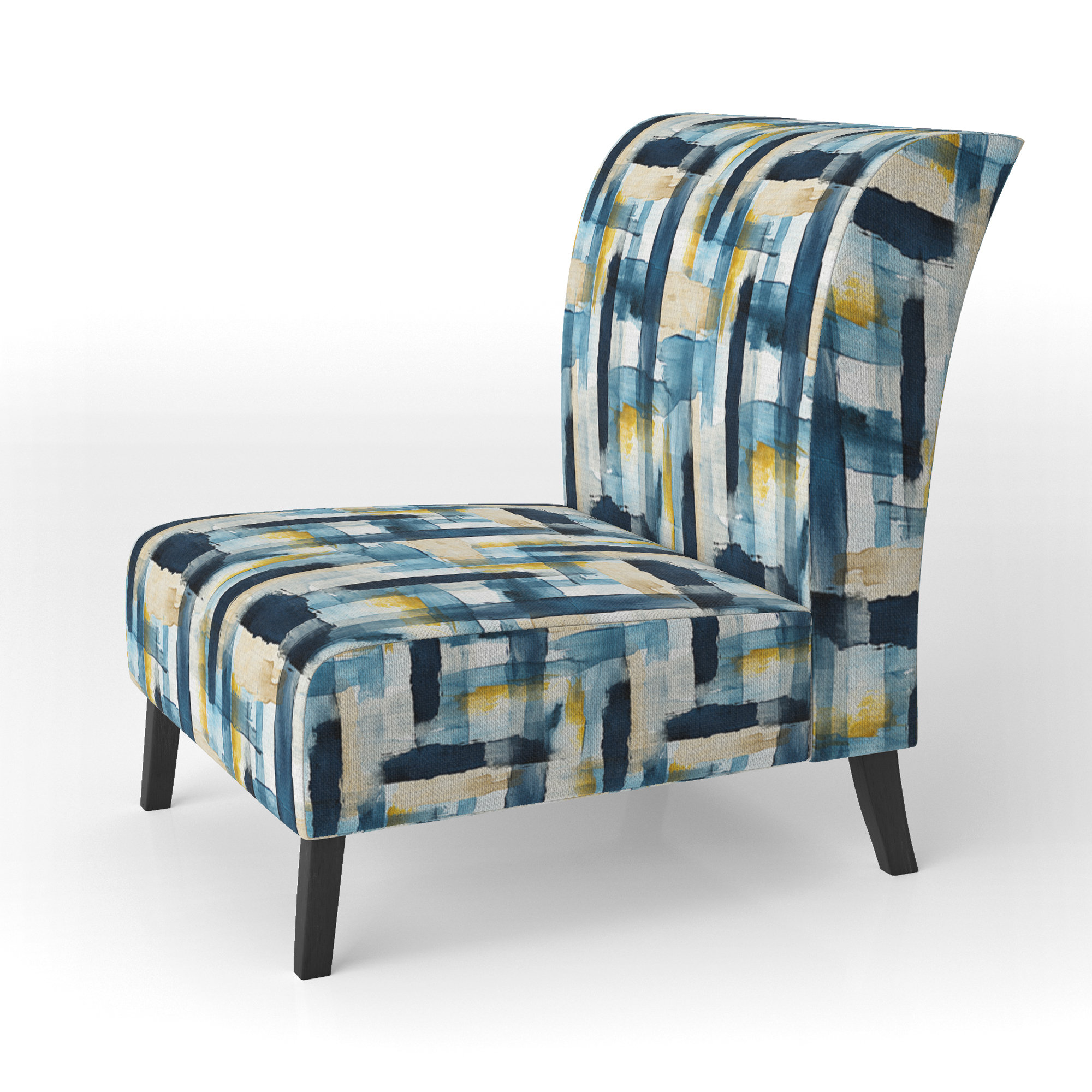 Hokku Designs Blue Artistic Striped Explosion II - Upholstered Vintage ...