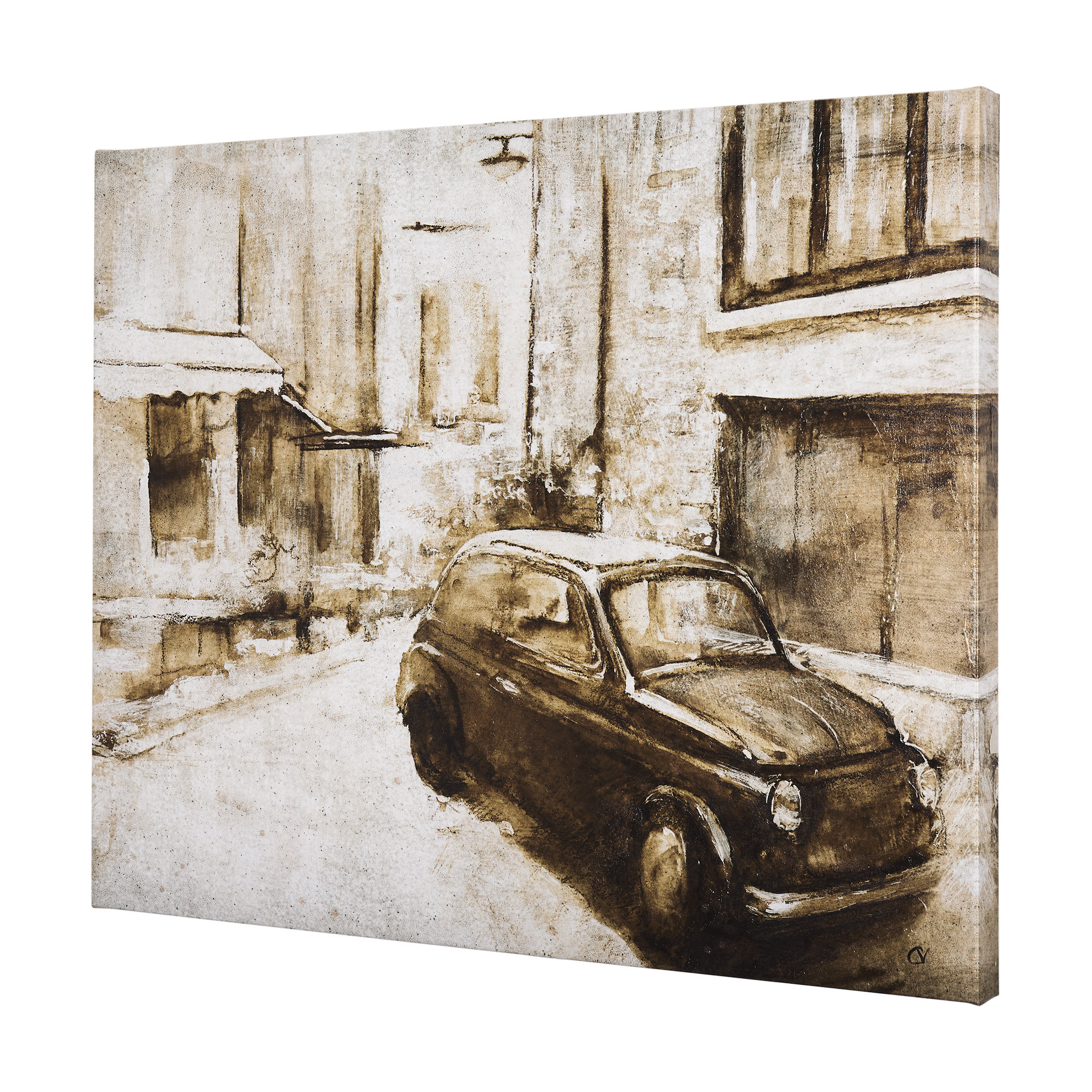Wildon Home® Vintage Car Picture II a Hand Embelished Textured Canvas ...