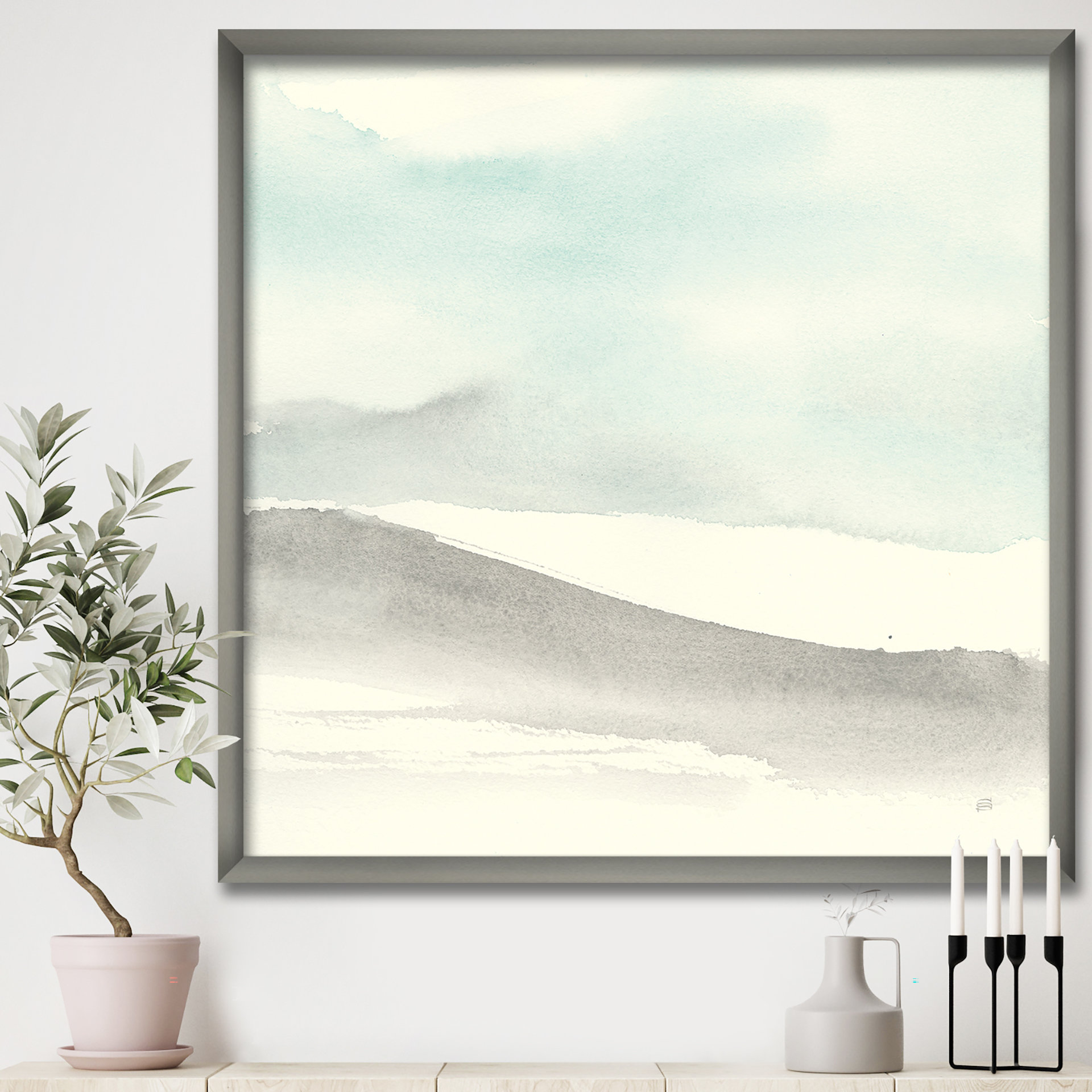 East Urban Home 'Minimal Geometric Zen I' Picture Frame Print on Canvas ...