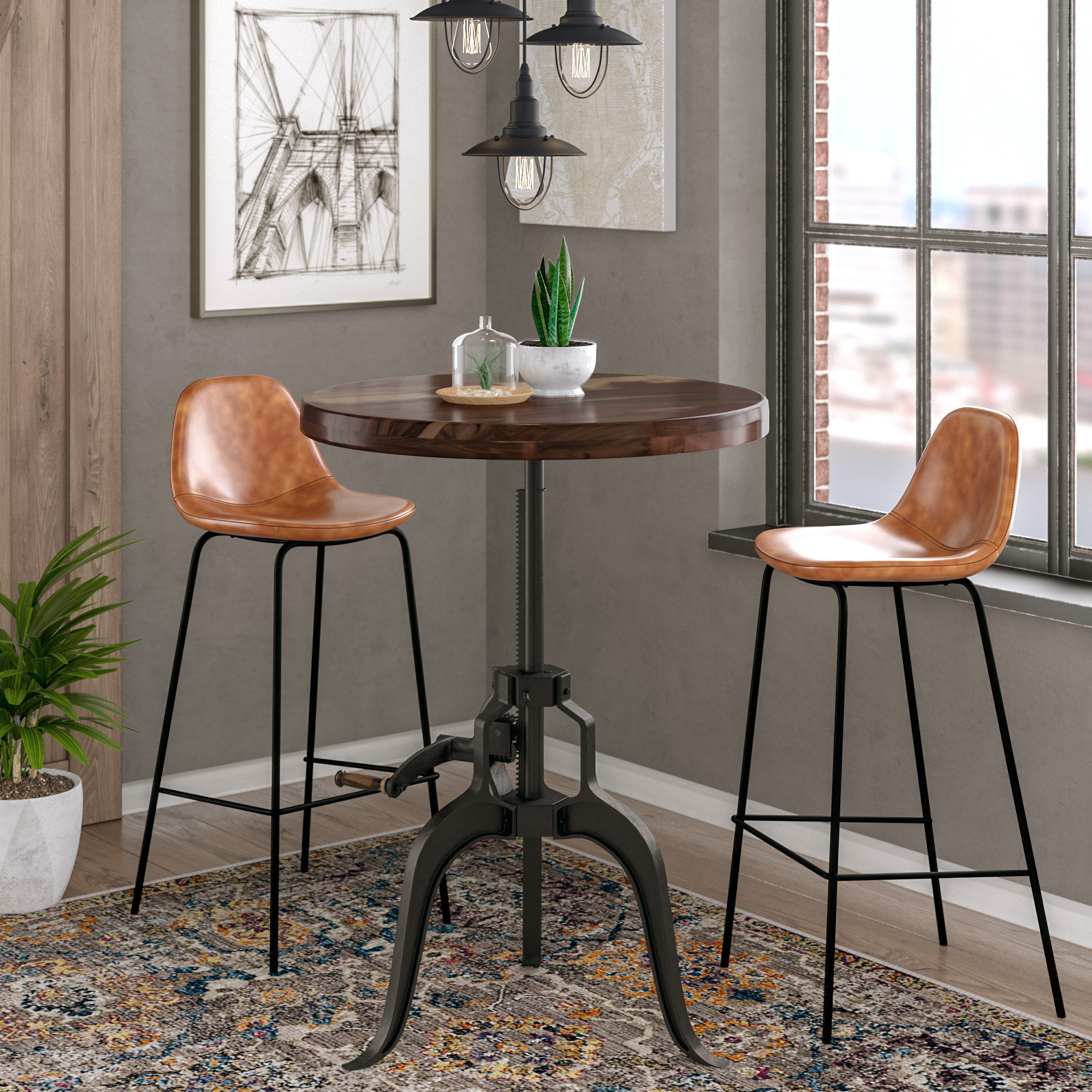 17 Stories Grigor Adjustable Pub Dining Table & Reviews | Wayfair