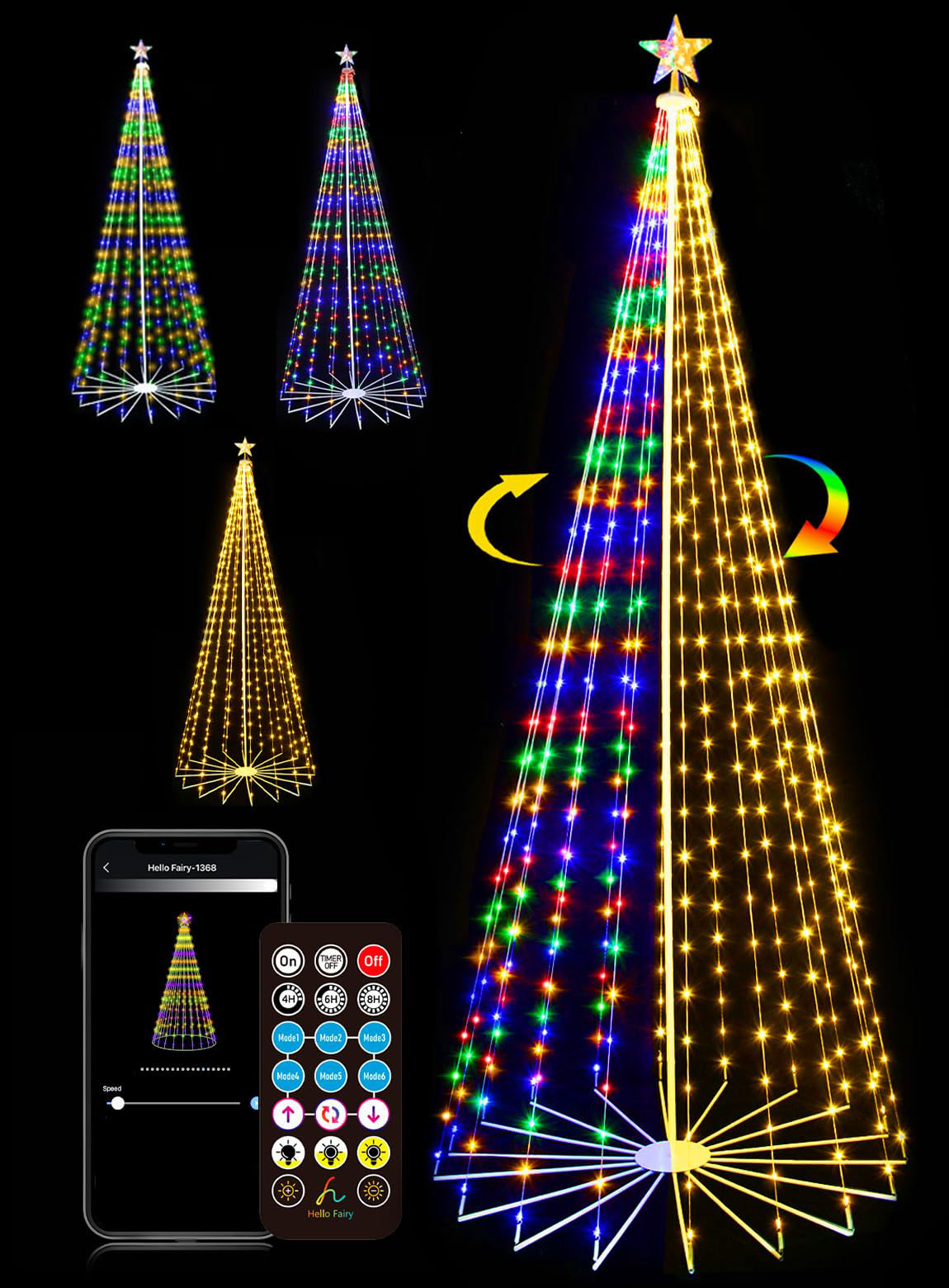 The Holiday Aisle® 8Ft Tall Smart Christmas Tree With 372 LED Lights ...