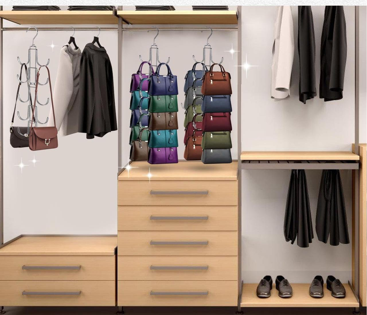 Rebrilliant Purse Organizer For Closet, Bag Organizer With 10 Big Hooks ...