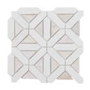 Ackland Angora Geometric 12" x 12" Polished Marble Mosaic Floor and ...