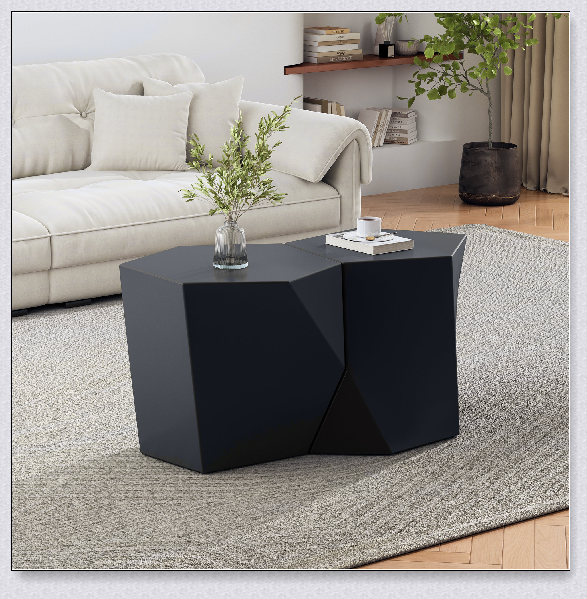 Ivy Bronx MODERN MGO COFFEE TABLE SET With Unique Pentagon And Hexagon ...