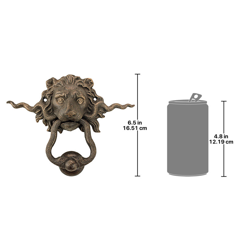 Design Toscano Lion and the Snake Cast Iron Decorative Door Knocker ...