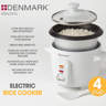 Denmark Electric 4-Cup Rice Cooker with Non-Stick Removable Inner Pot ...