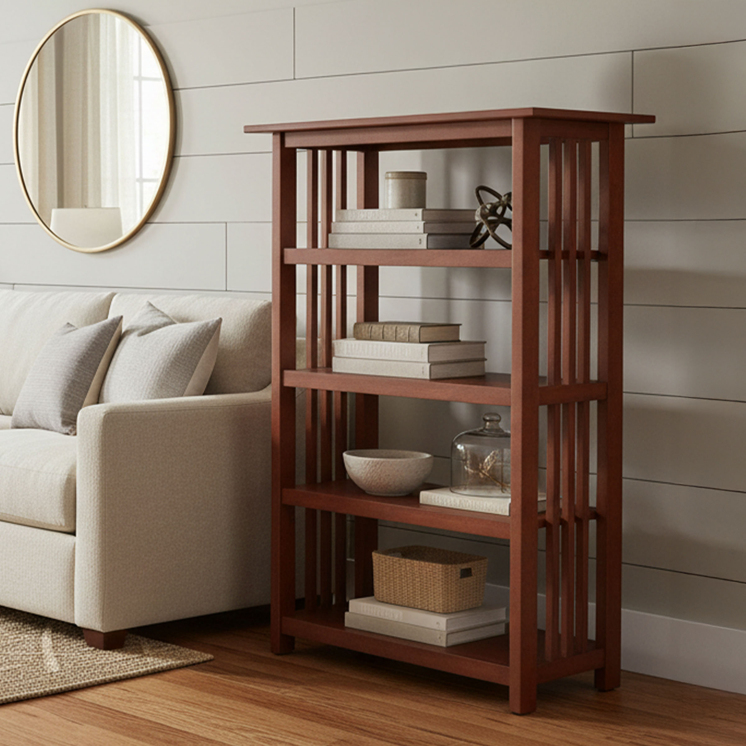 Charlton Home® Kingsland Wooden Traditional Design Bookcase With 4 ...