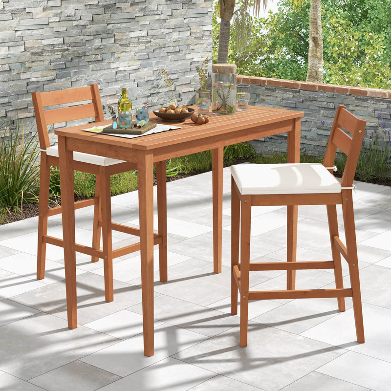 Winston Porter Demetrica Eucalyptus Outdoor 29.5'' Bar Stool with ...