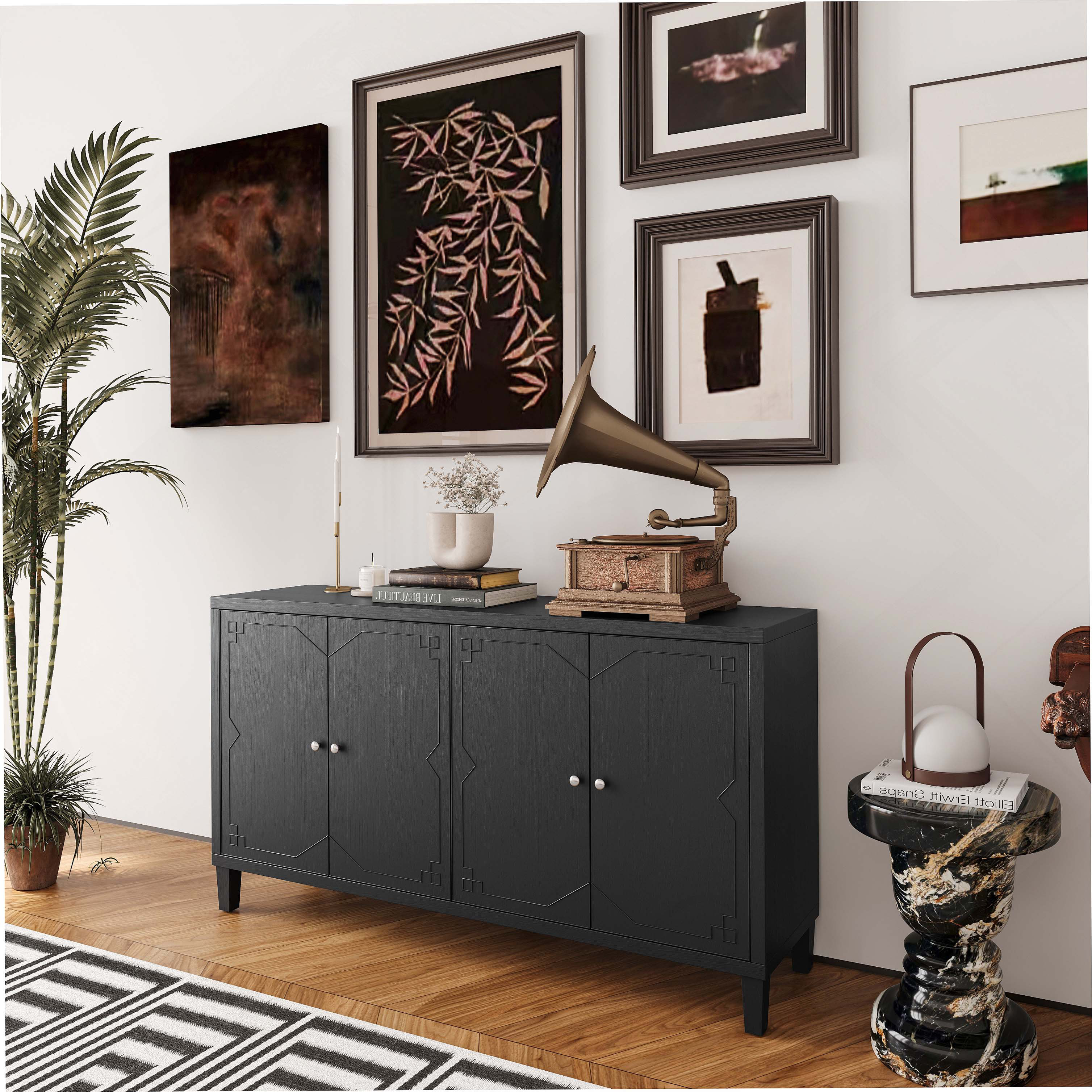 Lark Manor™ Accent Cabinet 4 Door Wooden Cabinet Sideboard Buffet ...