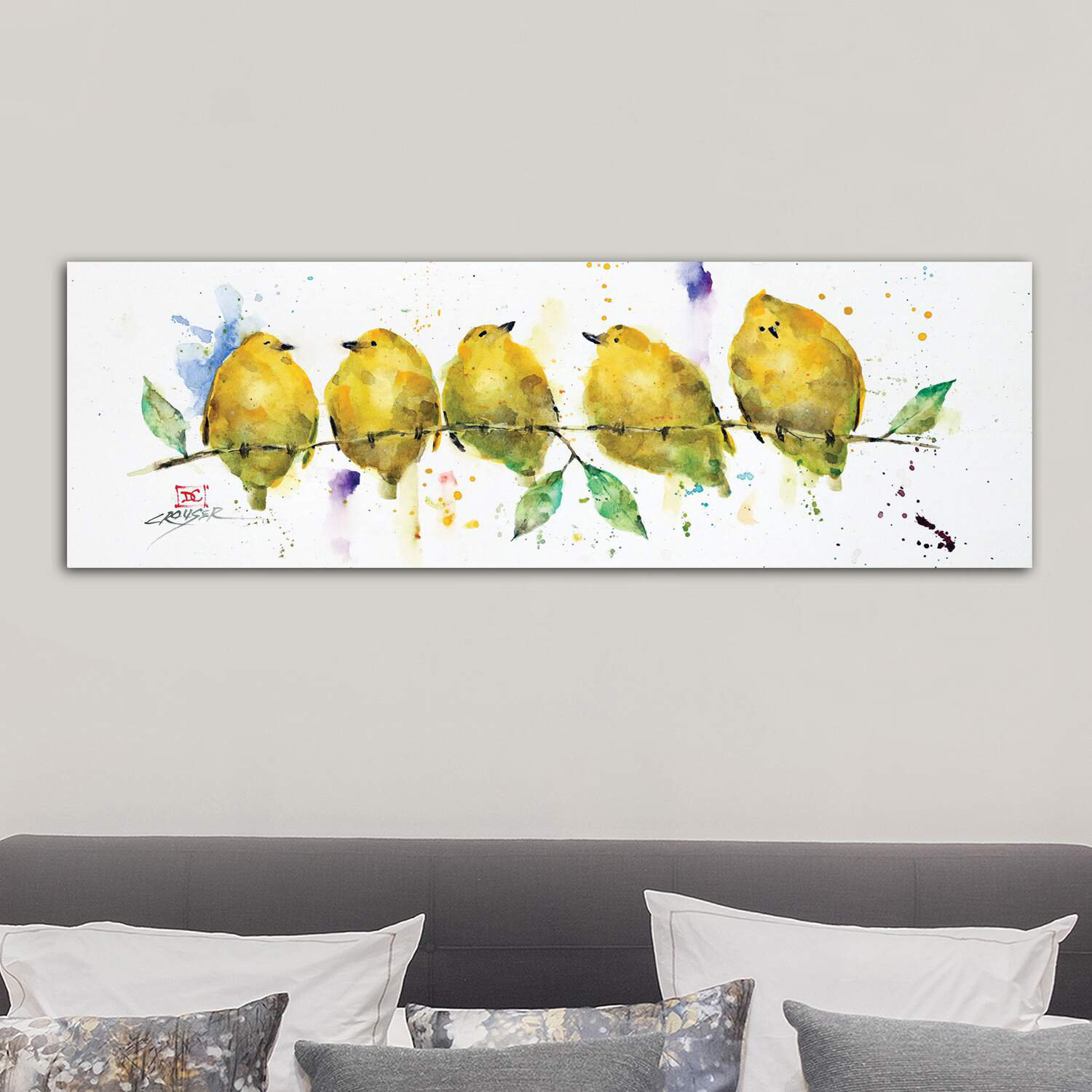 East Urban Home 'Lemon Birds' - Panoramic Print & Reviews | Wayfair