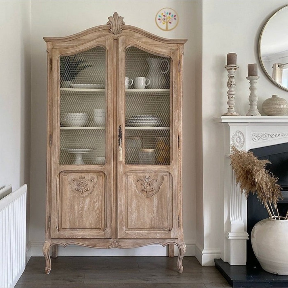 marlao American Retro Solid Wood Carved Display Cabinet | Wayfair